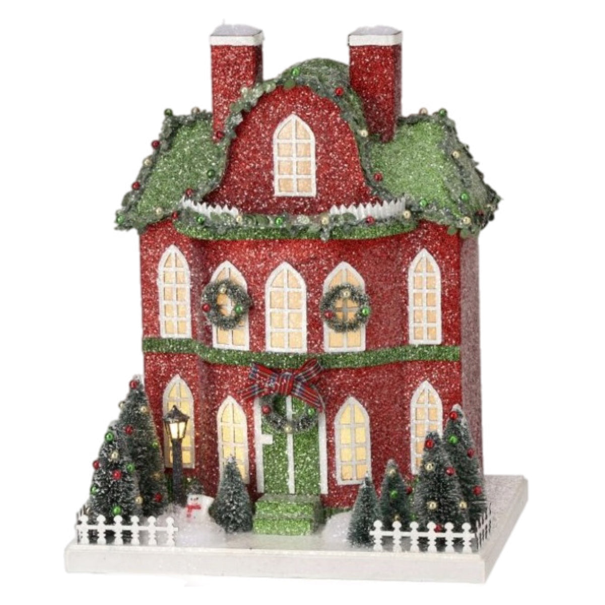 Red Manor House Figurine – Tinseltown Christmas Emporium